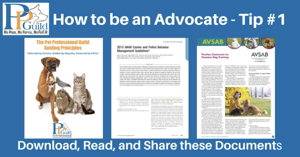 Advocating for R+ Animal Training—Three Key Documents - Pet Professional Guild