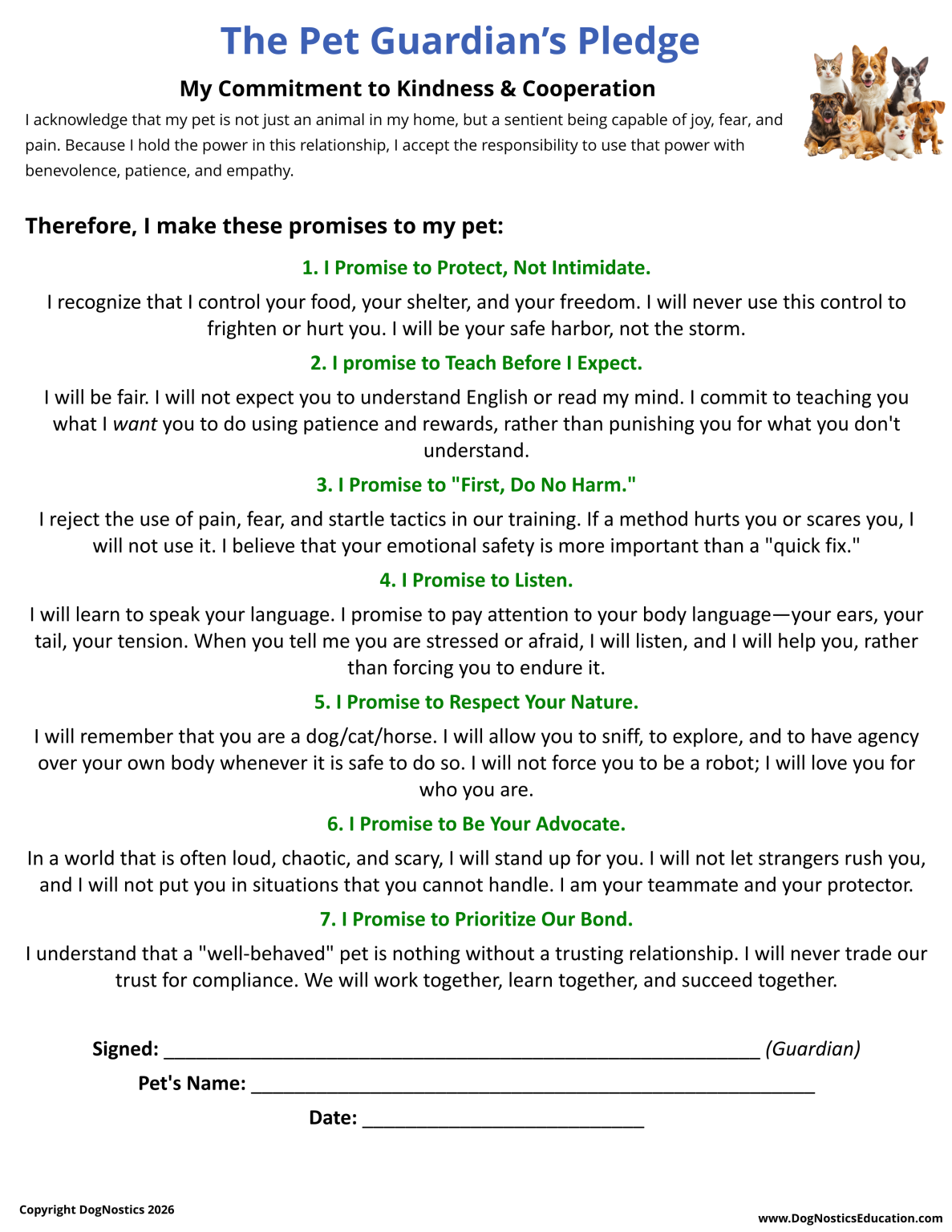 Kindness and Cooperation: A Promise to Our Pets - Pet Professional Guild